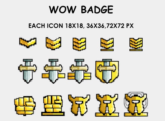 Twitch Wow Badges Game Twitch Badges Streaming Badges - Etsy