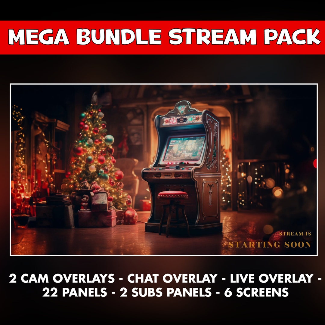 Retro Christmas Arcade Machine Twitch Overlay Animated - 8bits Screens ...