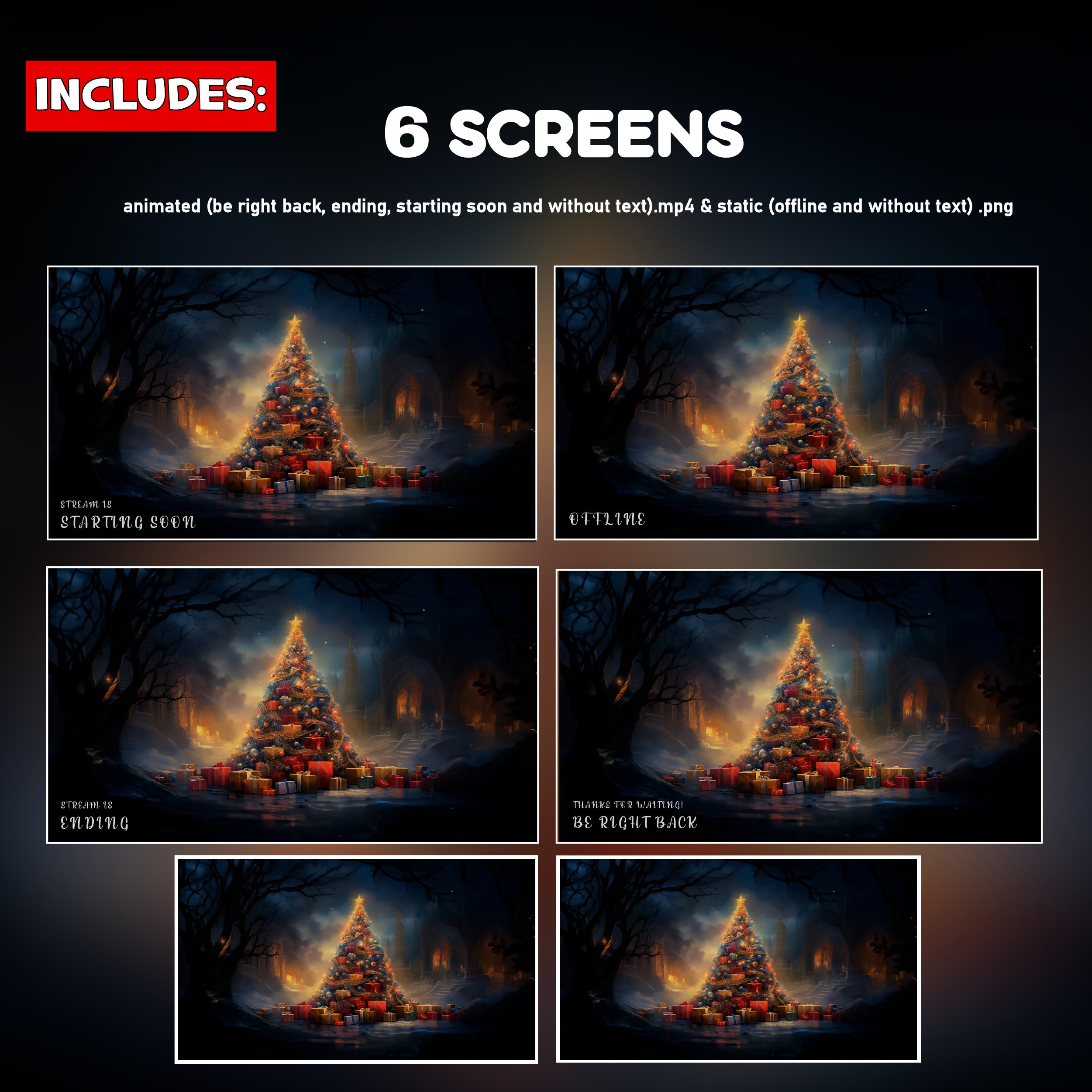 Christmas Twitch Overlay Animated Pack - Christmas Tree Background ...