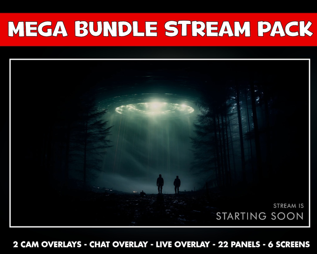 Alien Twitch Overlay Animated Pack - UFO Stream Screens - Enchanting ...