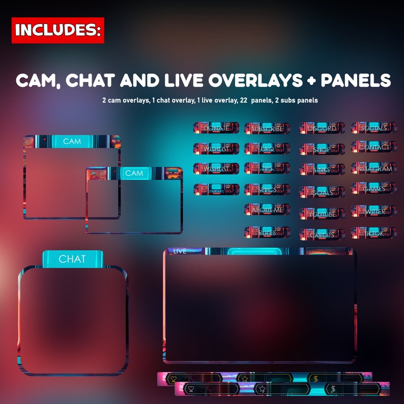 Retro Twitch Overlay Animated Pack - Inspired 80s Videogame Arcade ...