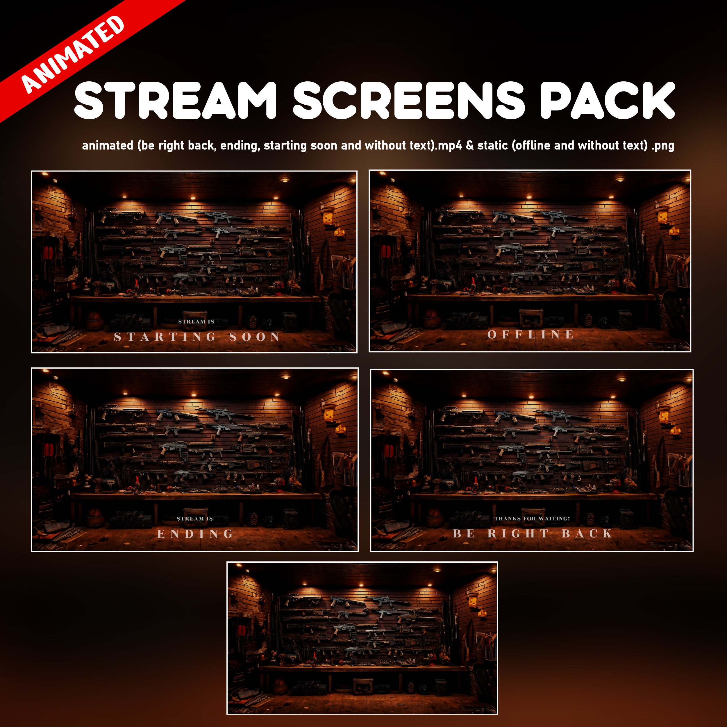 Shooter Armery Twitch Overlay Animated Pack Fire Guns Weapons Room ...