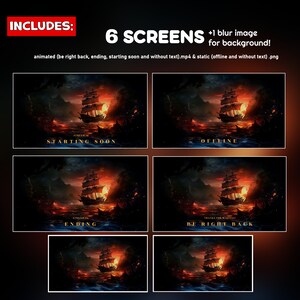 Pirate Ship Twitch Overlay Animated Pack - Sailing Boat Fantasy ...