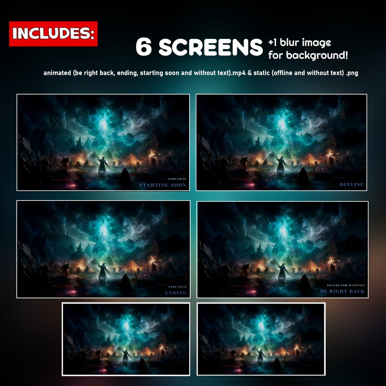 Wizards Battle Twitch Overlay Animated Pack - MMO RPG Game Fantasy ...