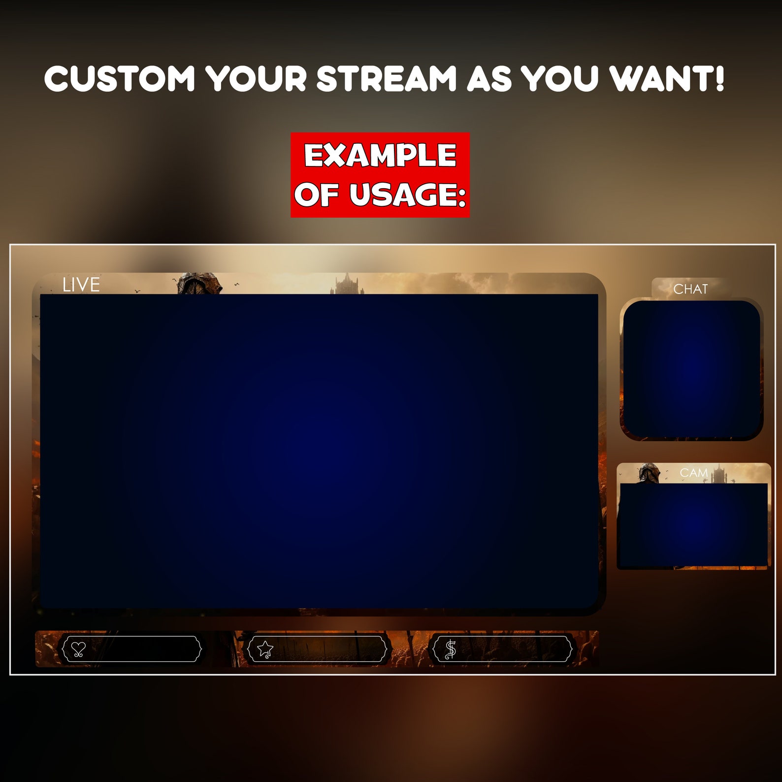 War Medieval Twitch Overlay Animated Pack - Medieval Soldier War Cozy ...