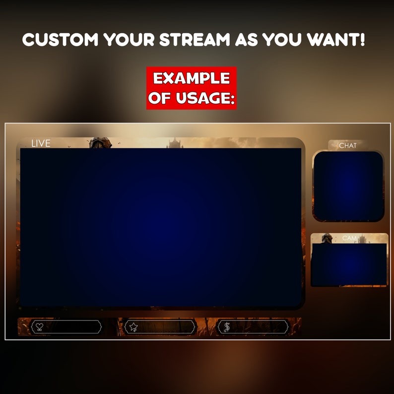 War Medieval Twitch Overlay Animated Pack - Medieval Soldier War Cozy ...