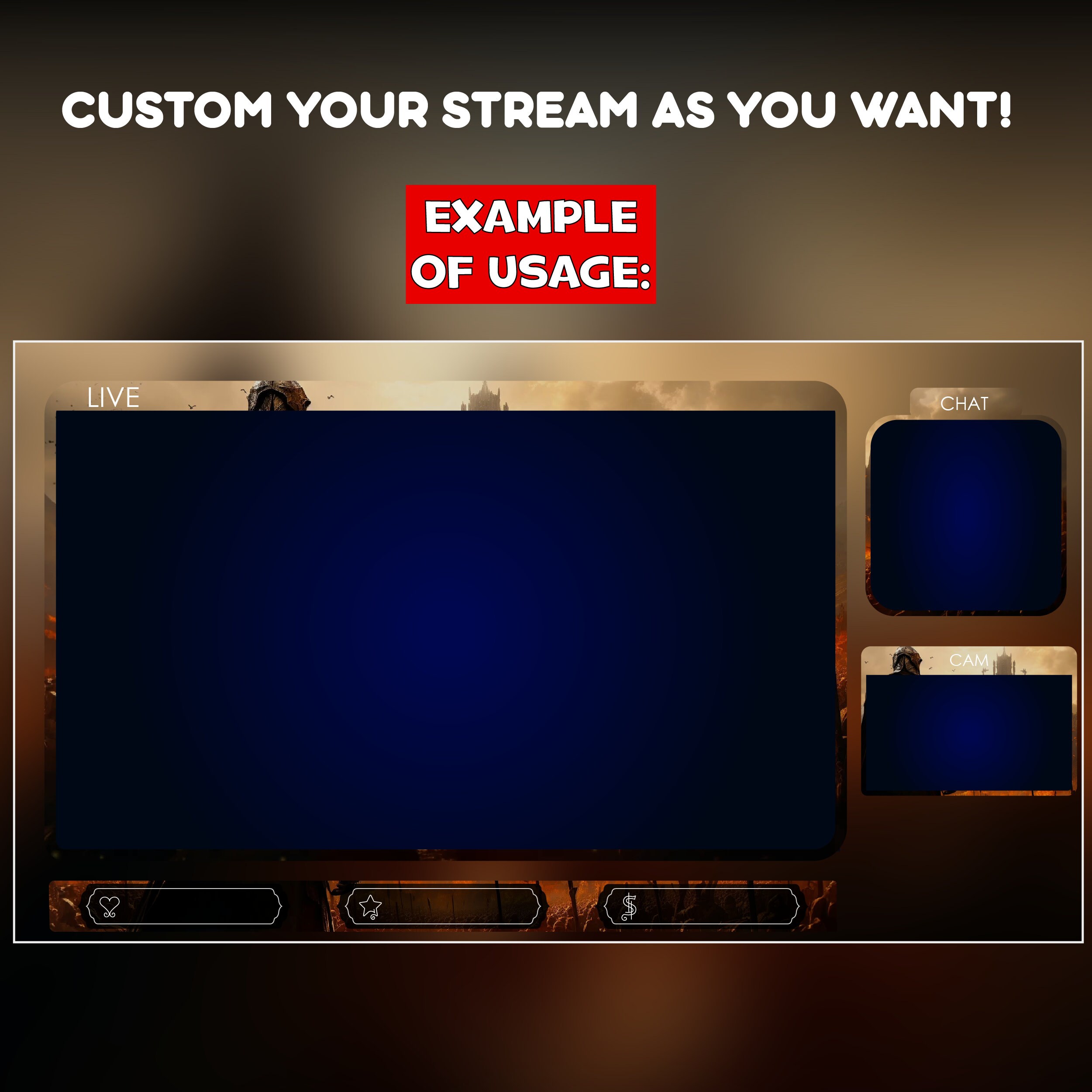 War Medieval Twitch Overlay Animated Pack - Medieval Soldier War Cozy ...