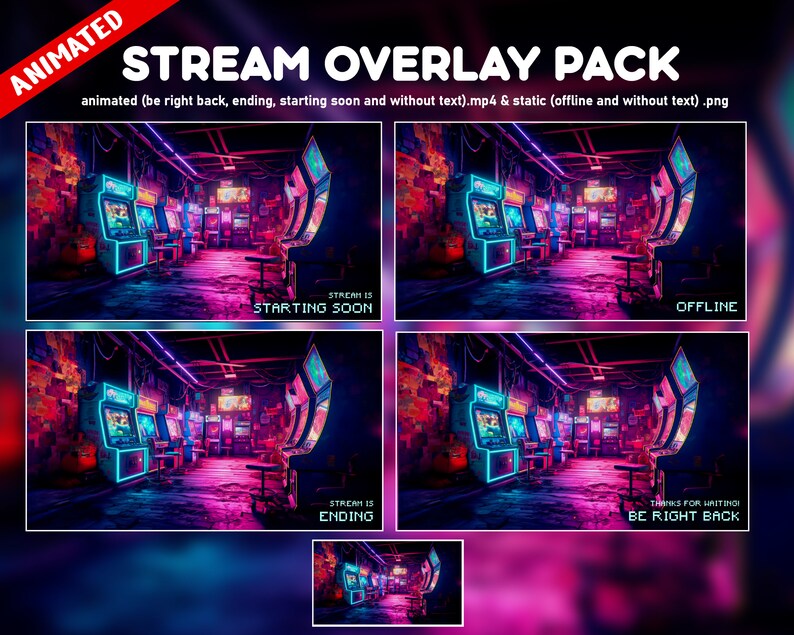 Retro Twitch Overlay Animated Package Inspired 80s Videogame - Etsy