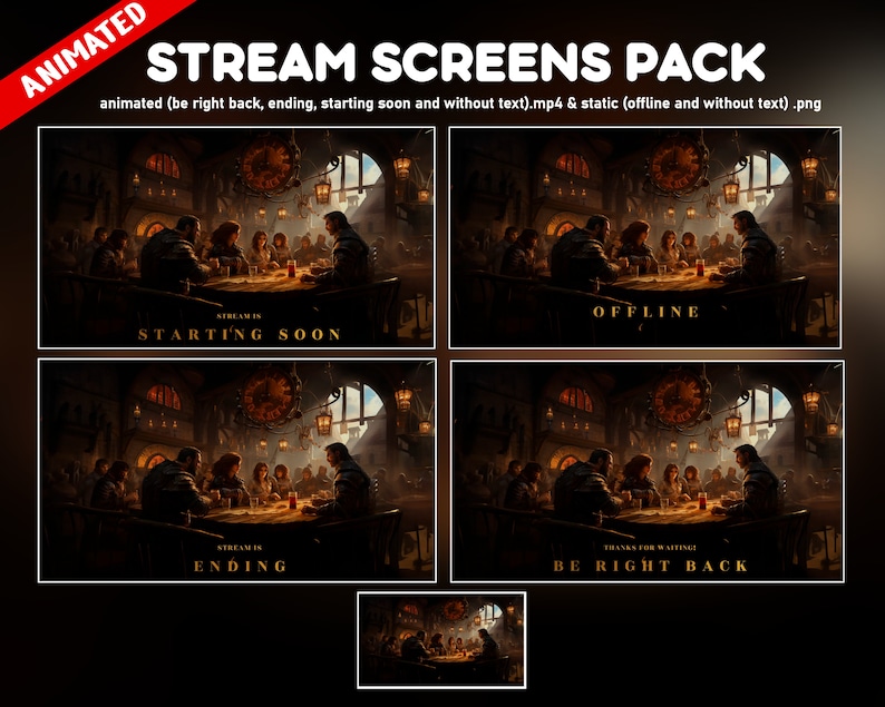 Cozy Medieval Tavern Twitch Overlay Animated Pack - Medieval D&d Cute ...