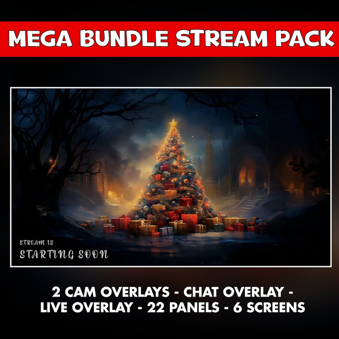 Christmas Twitch Overlay Animated Pack - Christmas Tree Background ...