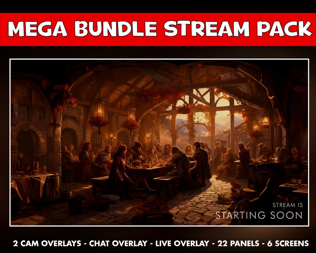 Cozy Medieval Tavern Twitch Overlay Animated Pack - D&d Cute Background ...