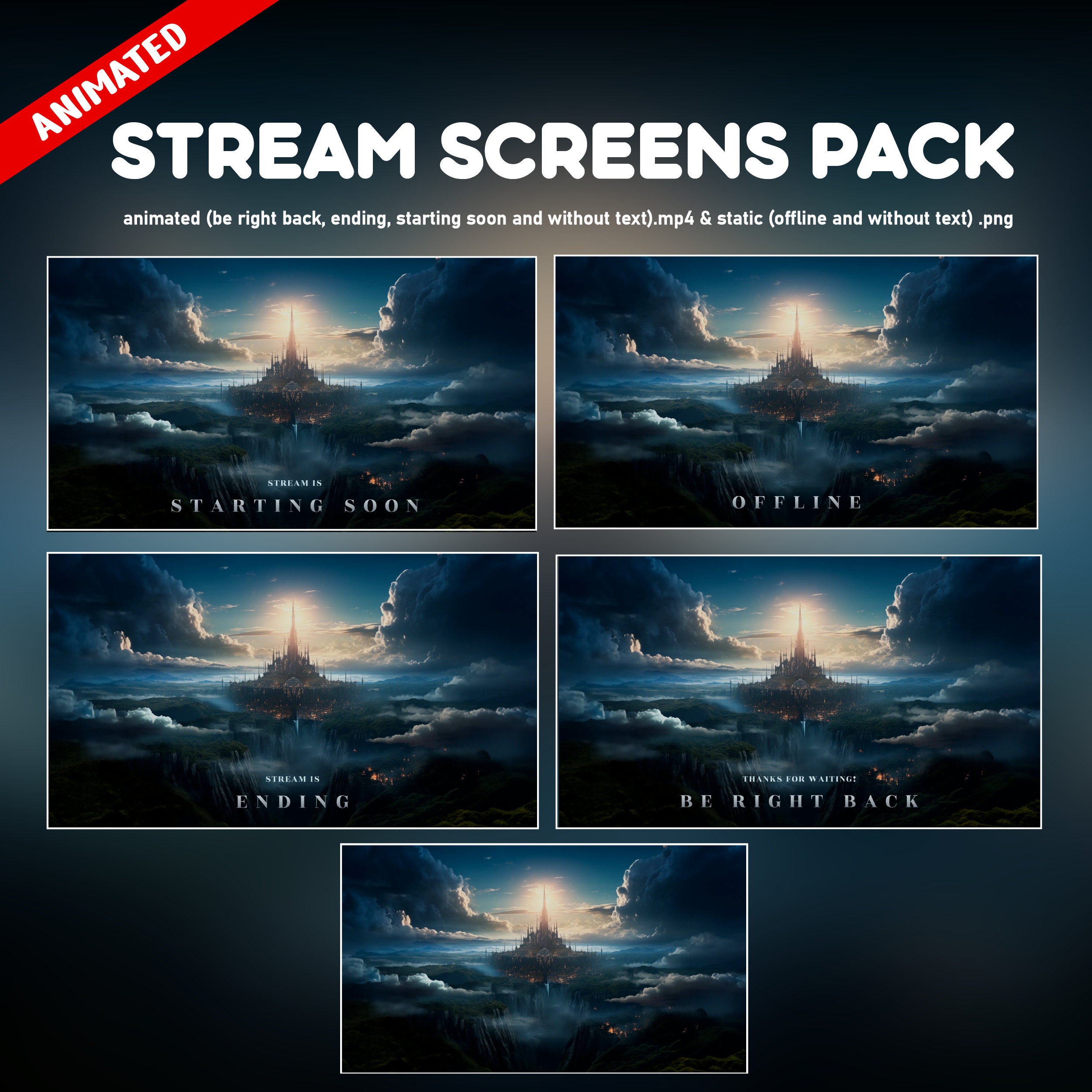 Fantasy Landscape Twitch Overlay Animated Pack - Magical Kingdom ...