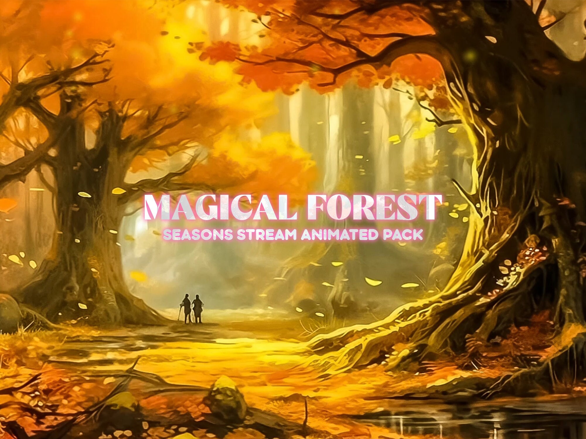 Twitch Overlay Forest Animated Pack Nature - Anime Park Jungle Plants ...