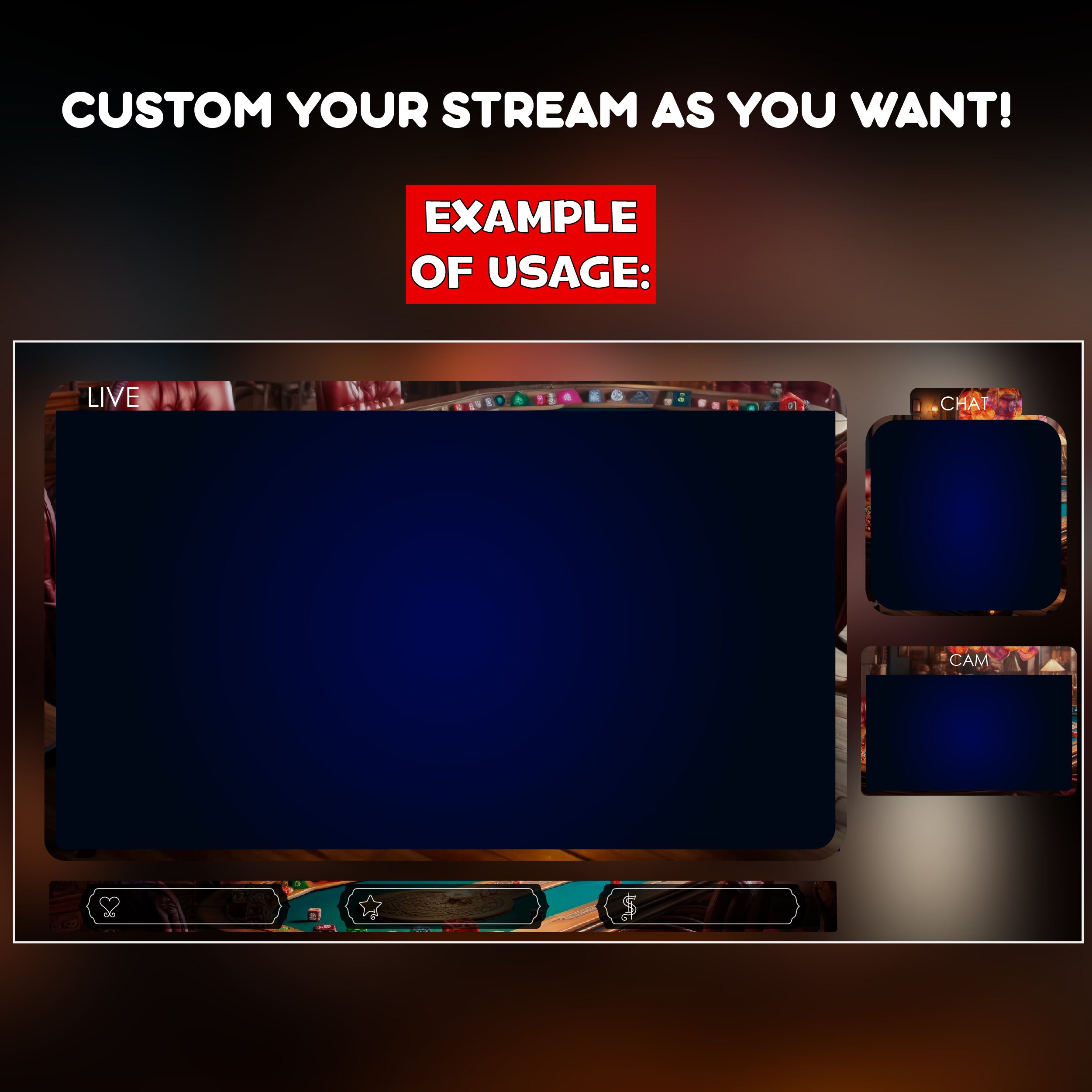 Rol Game Table Twitch Overlay Animated Pack D&d Table With Dices Room ...