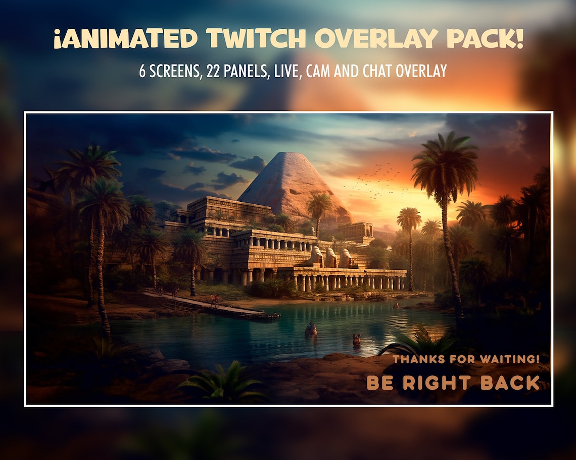 Egyptian Twitch Overlay Animated Pack - Egypt Screens Perfect for Your ...