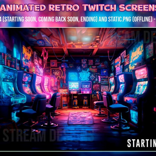 Retro Twitch Overlay Animated Inspired 80s Videogame Screens - Etsy