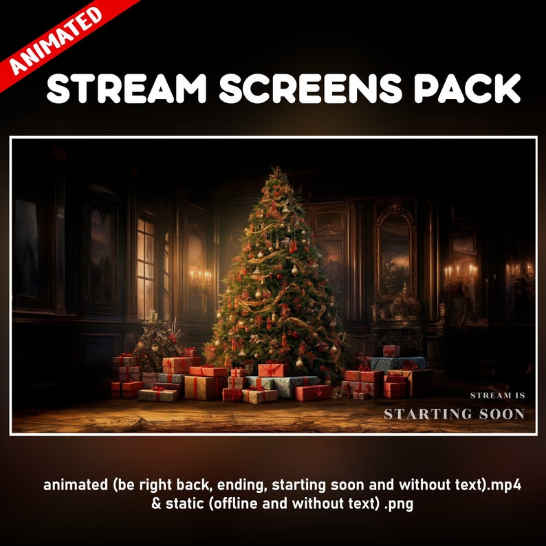 Christmas Twitch Overlay Animated Pack -christmas Tree Background ...