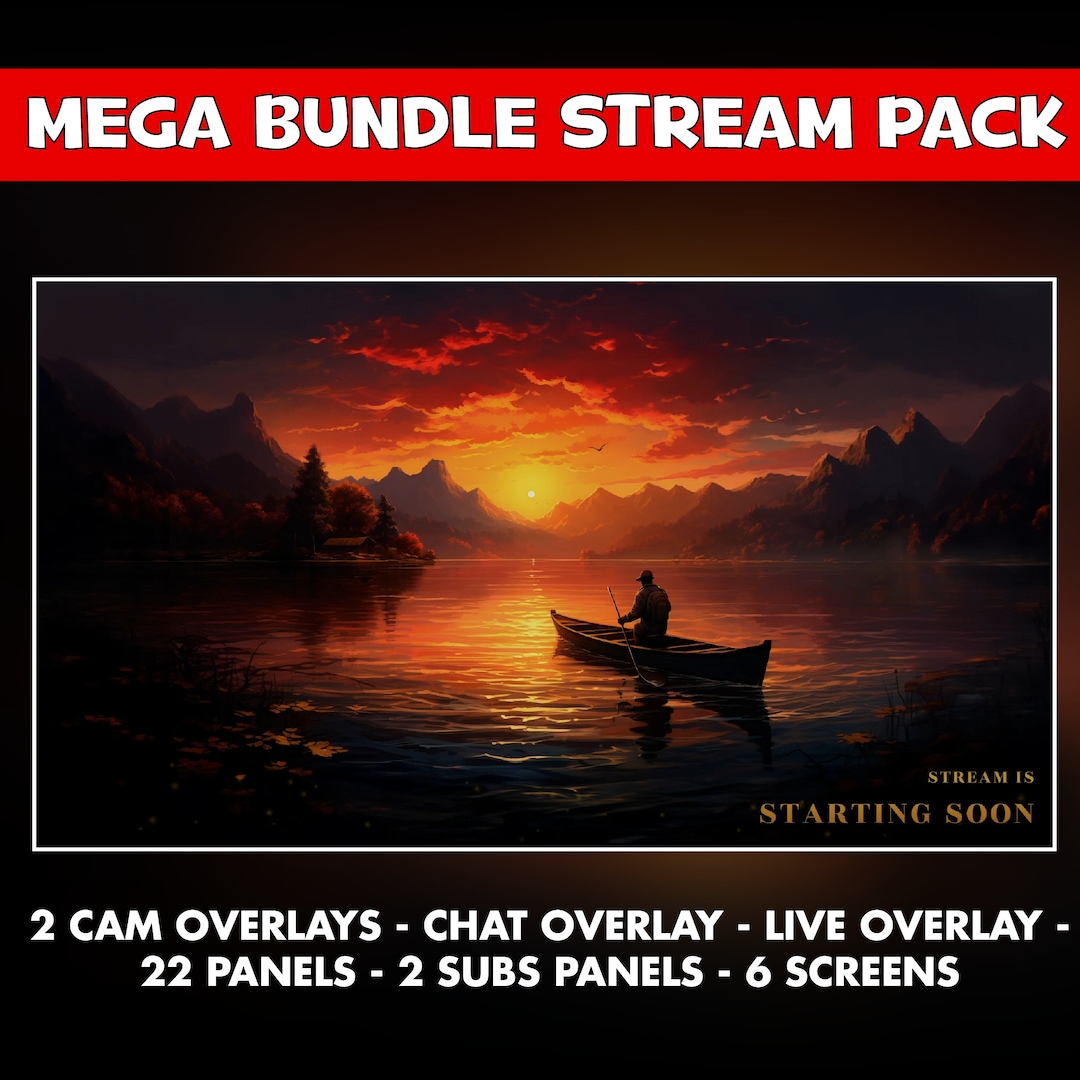 Fishing Boat Twitch Overlay Animated Pack - Fisher Boat River ...