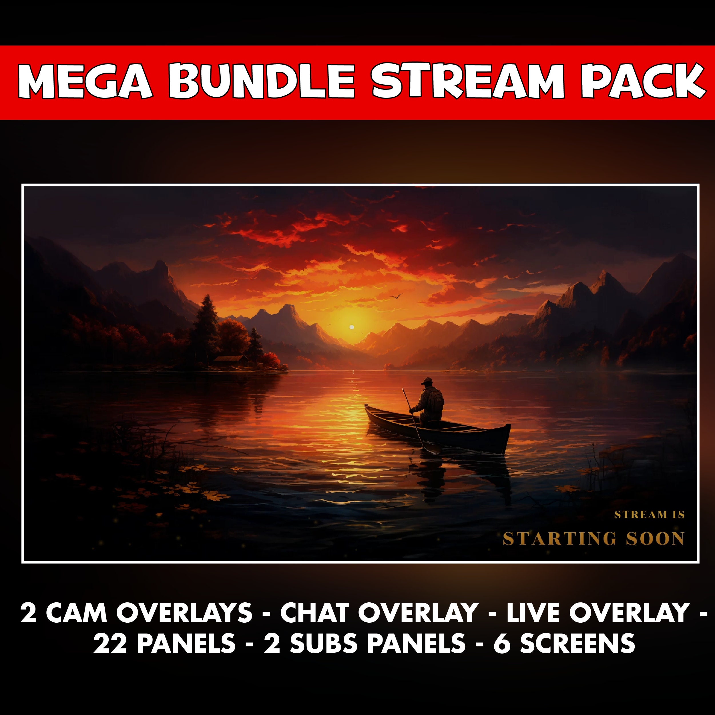 Fishing Boat Twitch Overlay Animated Pack - Fisher Boat River ...