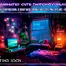Goth Twitch Overlay Animated Gamer Pink Neon Skull Screens Perfect for ...