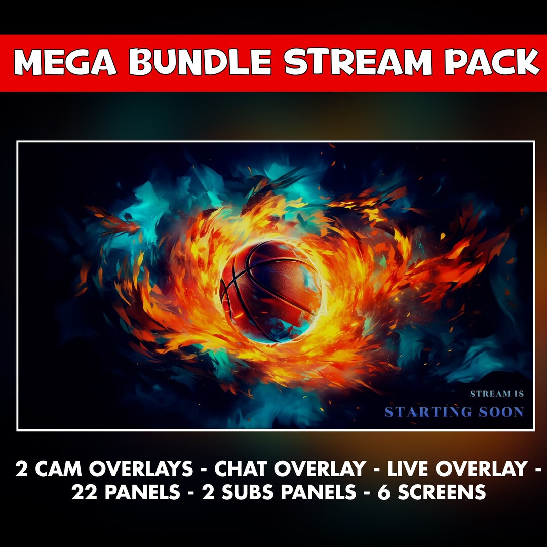 Basket Ball Twitch Overlay Animated Pack - Stream Screens Bundle Sports ...