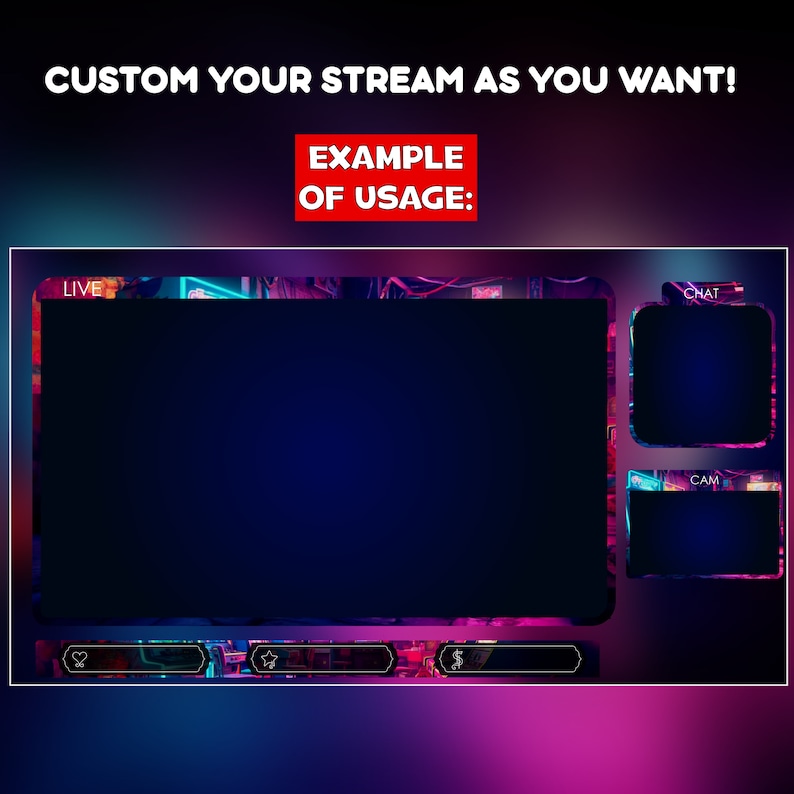 Retro Twitch Overlay Animated Pack - Inspired 80s Videogame Arcade ...