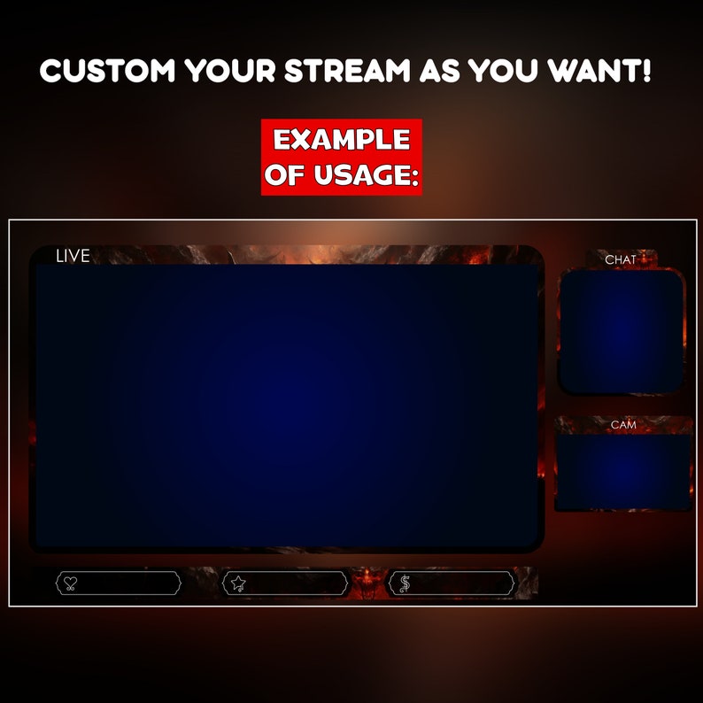 Diablo Twitch Overlay Animated Pack - Inferno Screens Fire Stream ...