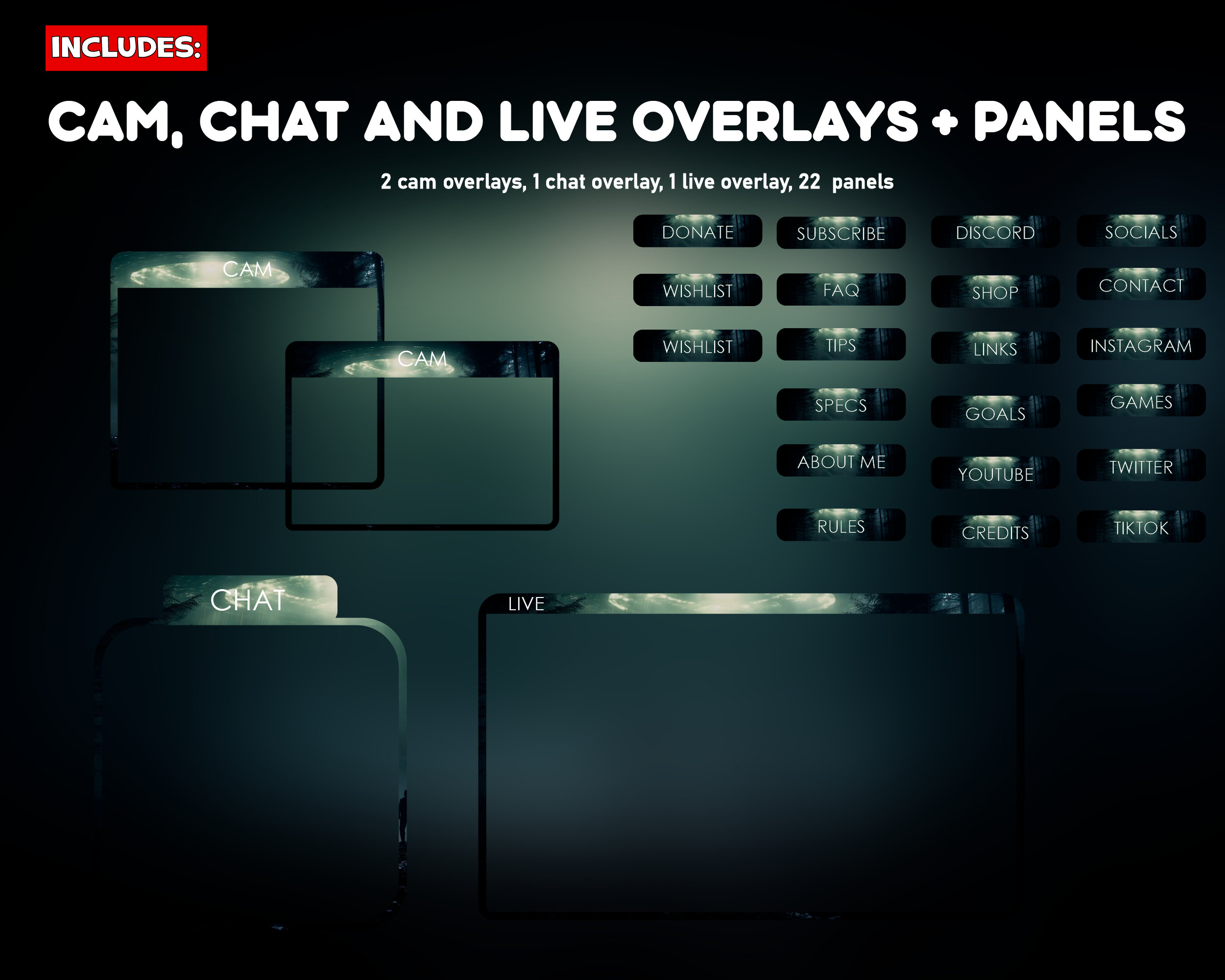 Alien Twitch Overlay Animated Pack UFO Stream Screens Enchanting ...