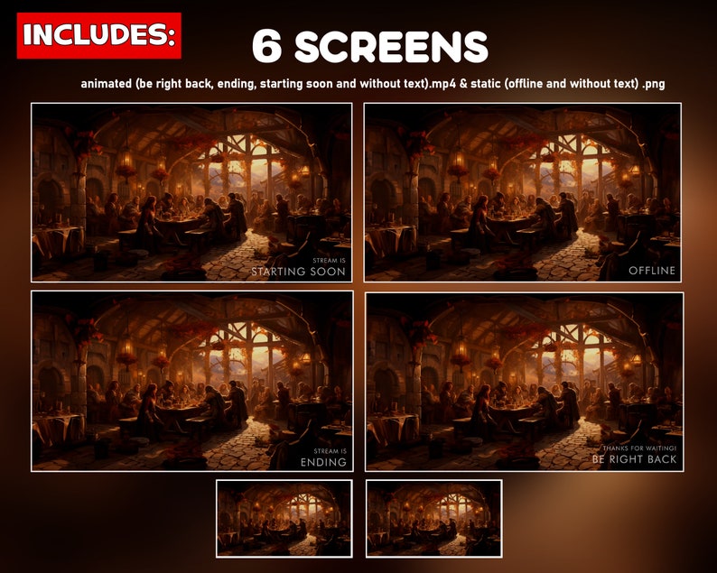 Cozy Medieval Tavern Twitch Overlay Animated Pack - D&d Cute Background ...