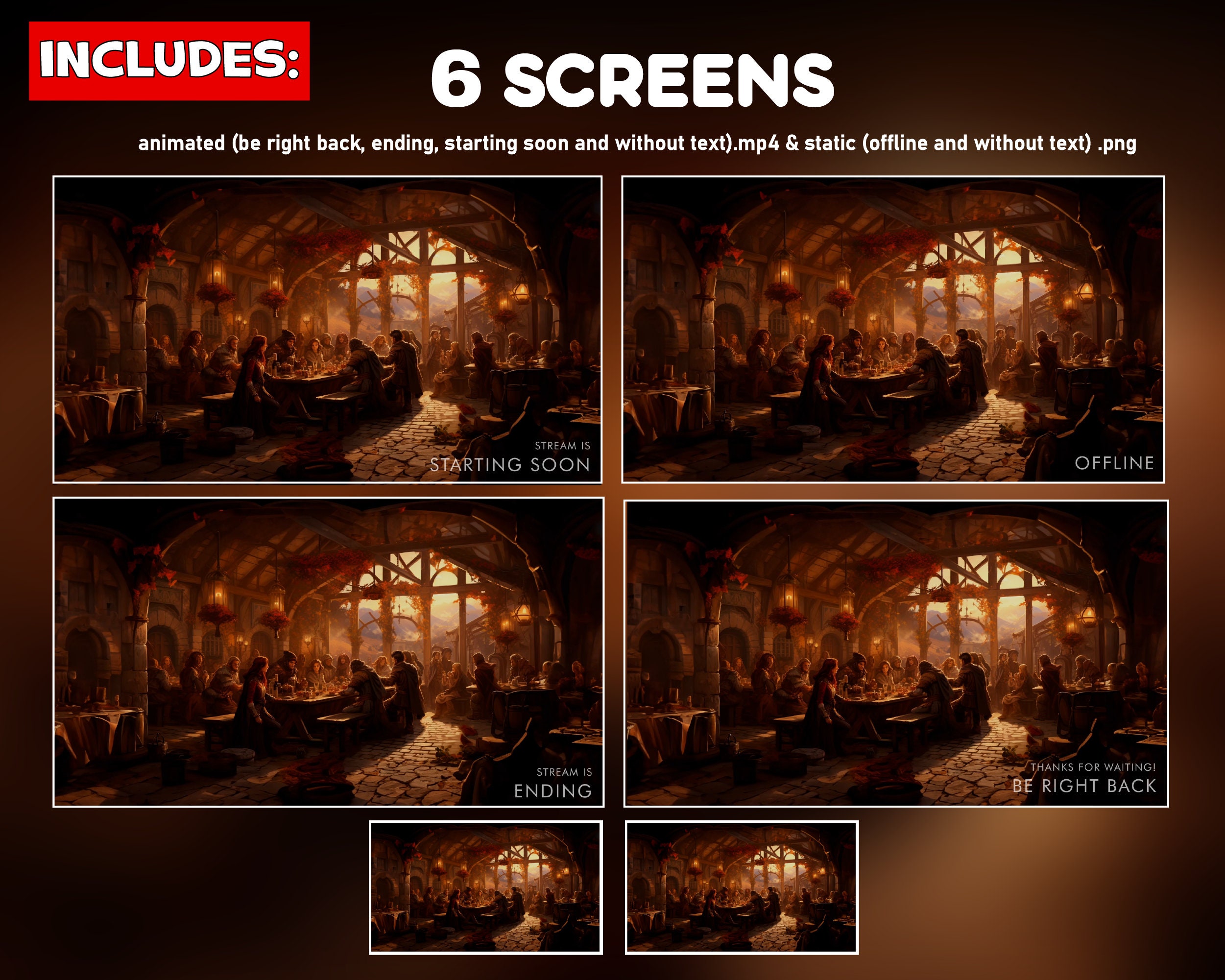 Cozy Medieval Tavern Twitch Overlay Animated Pack - D&d Cute Background ...