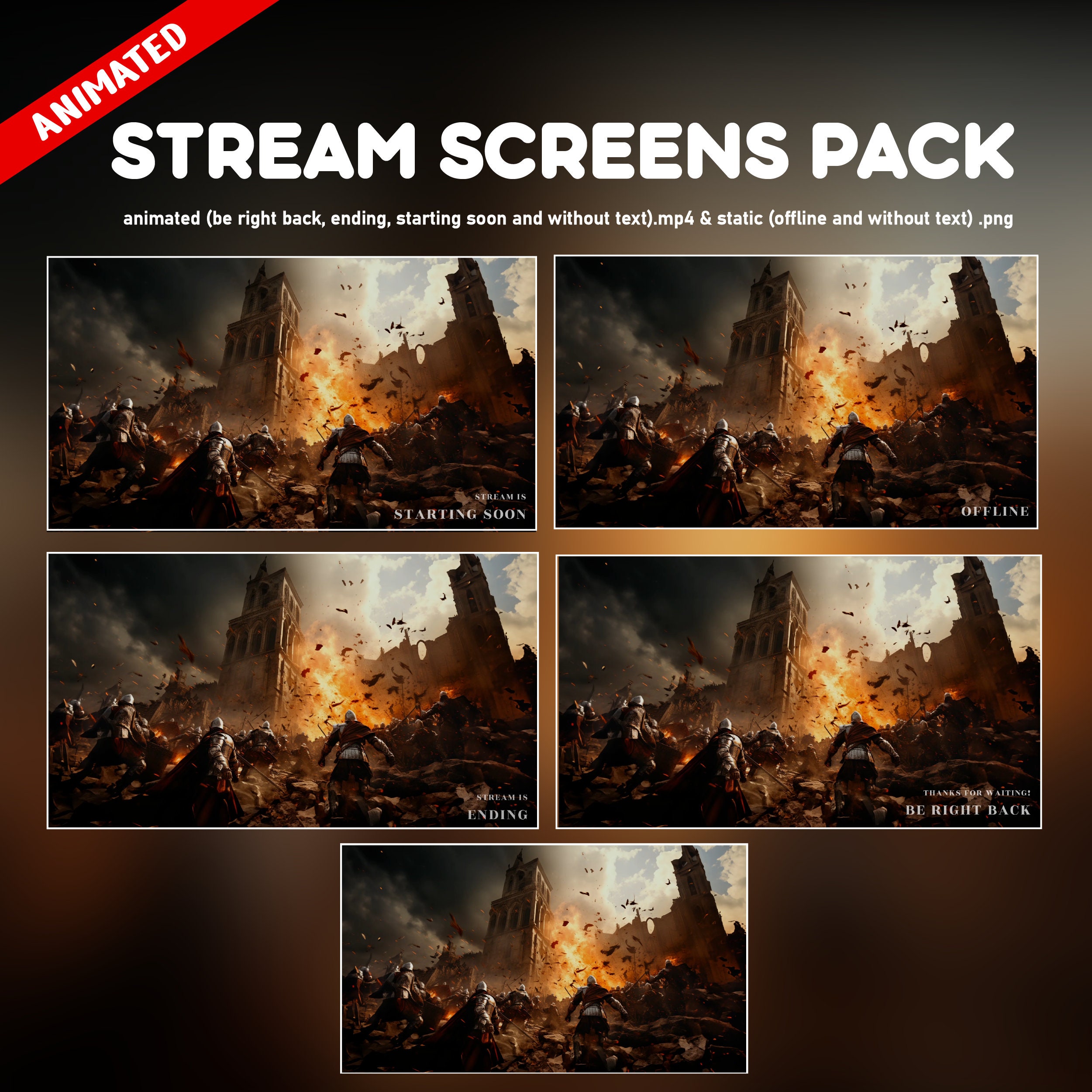 Medieval Twitch Overlay Animated Pack - Inspired Background Battle War ...