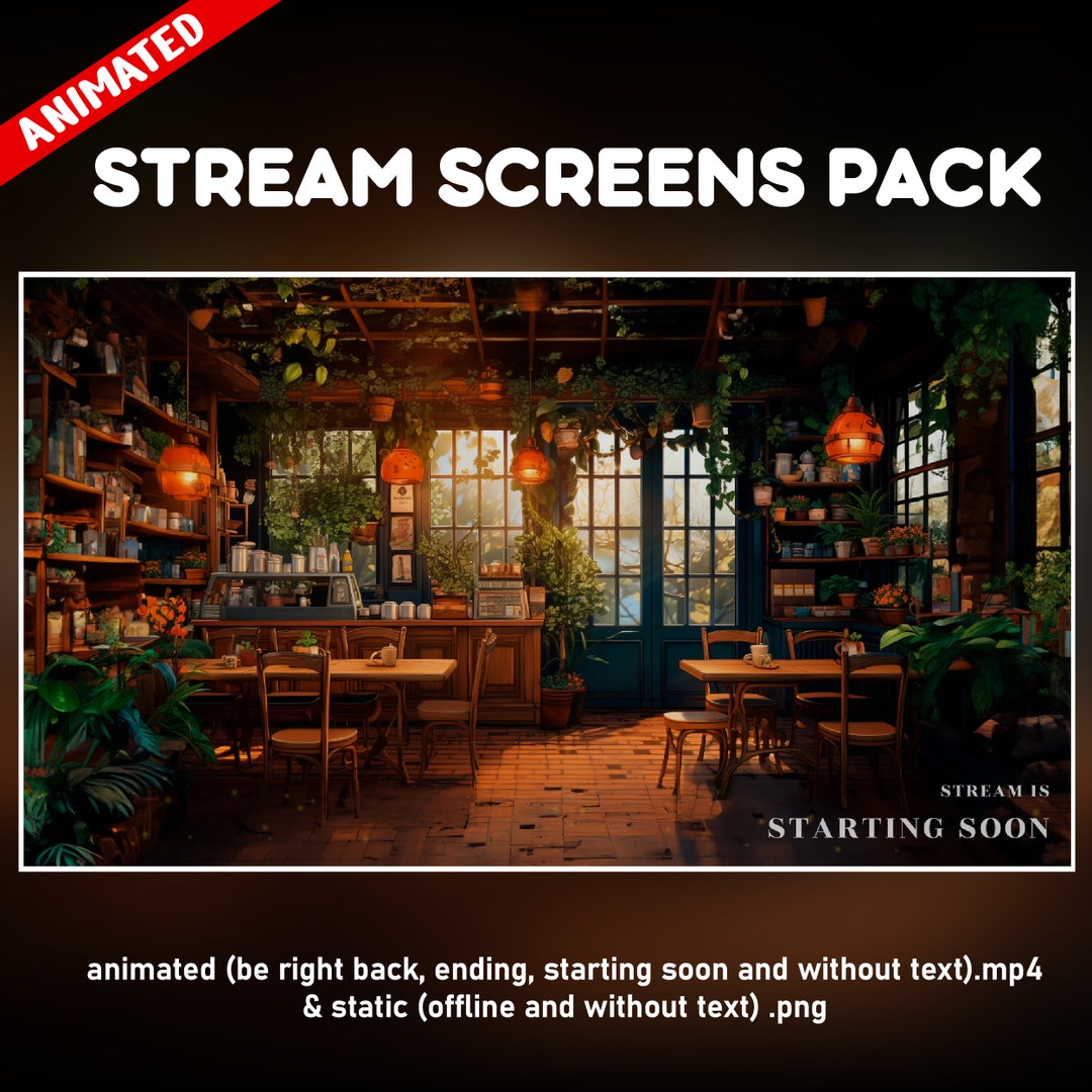 Cozy Cafe Twitch Overlay Animated Pack - Botanical Cafe Cute Lofi ...