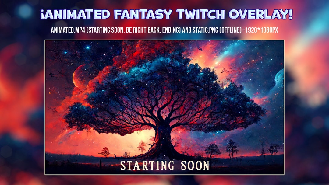 Twitch Overlay Forest Fantasy Animated - Magic Tree Screens for ...