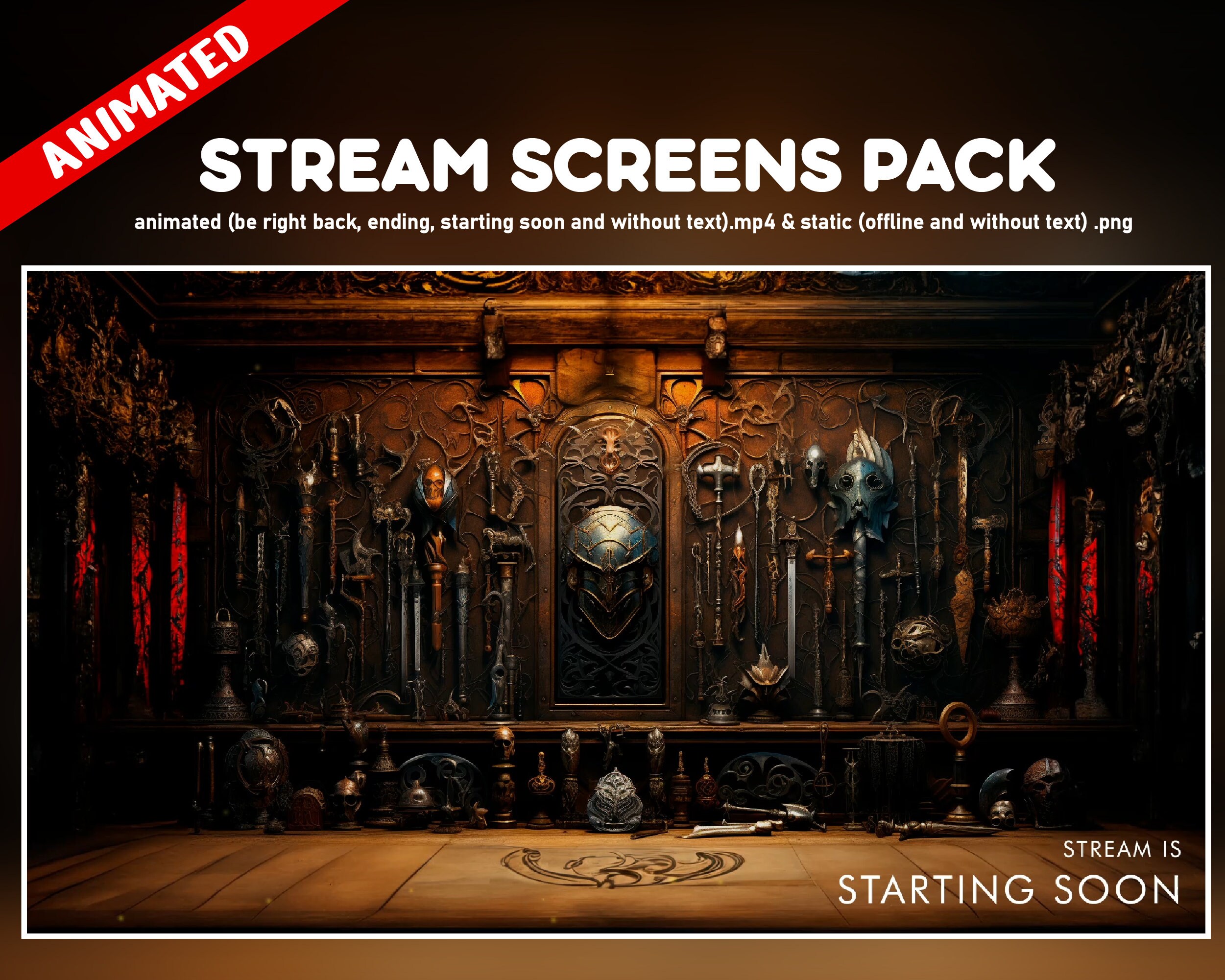 Weapon Twitch Overlay Animated Pack - War Sword Dagger Screens Aze ...