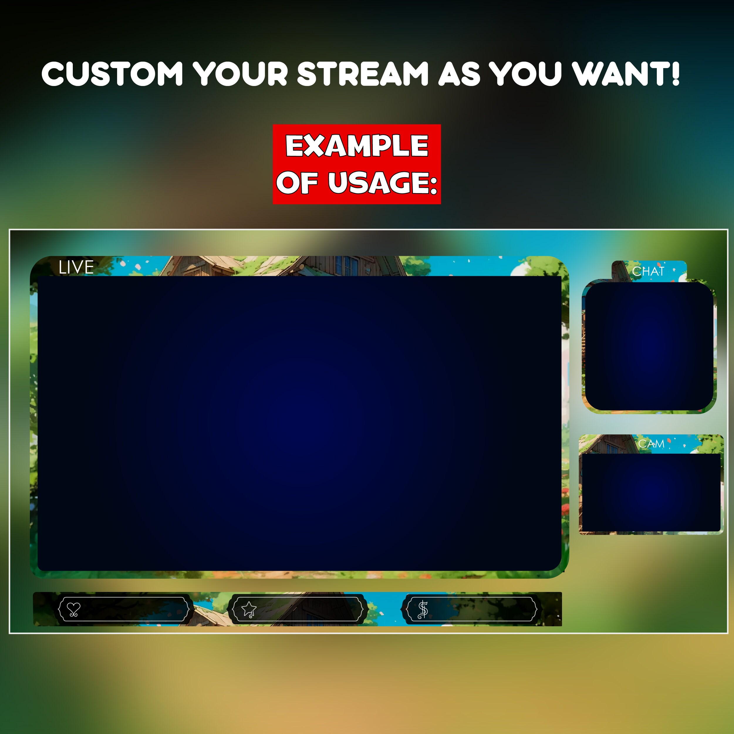 Nature Twitch Overlay Animated Package Forest Anime Overlay Forest ...
