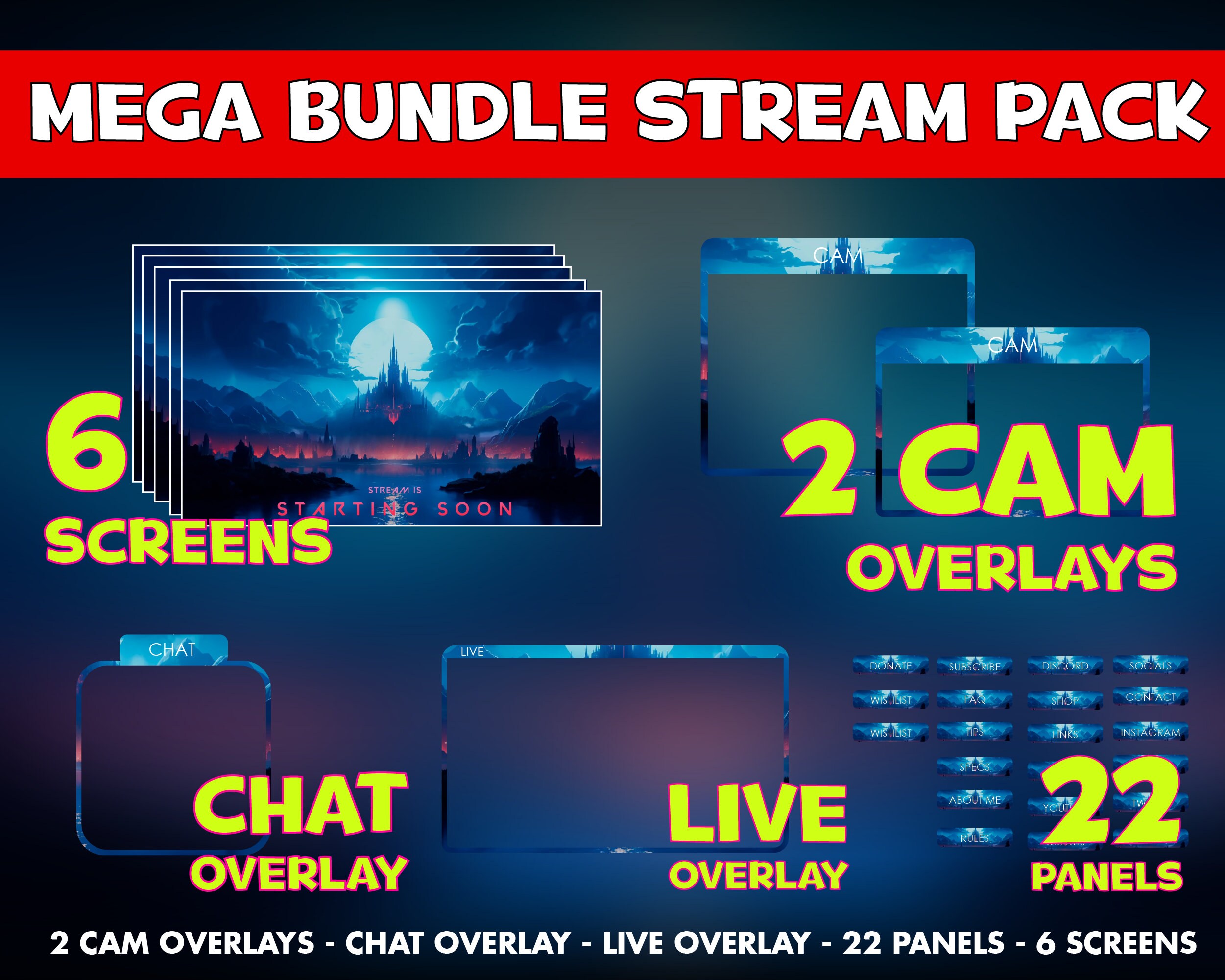Valorant Inspired Twitch Overlay Animated Pack Fantasy Cozy Background ...