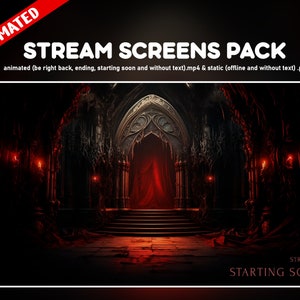 Horror Door Twitch Overlay Animated Pack - Dark Red Background Stream ...