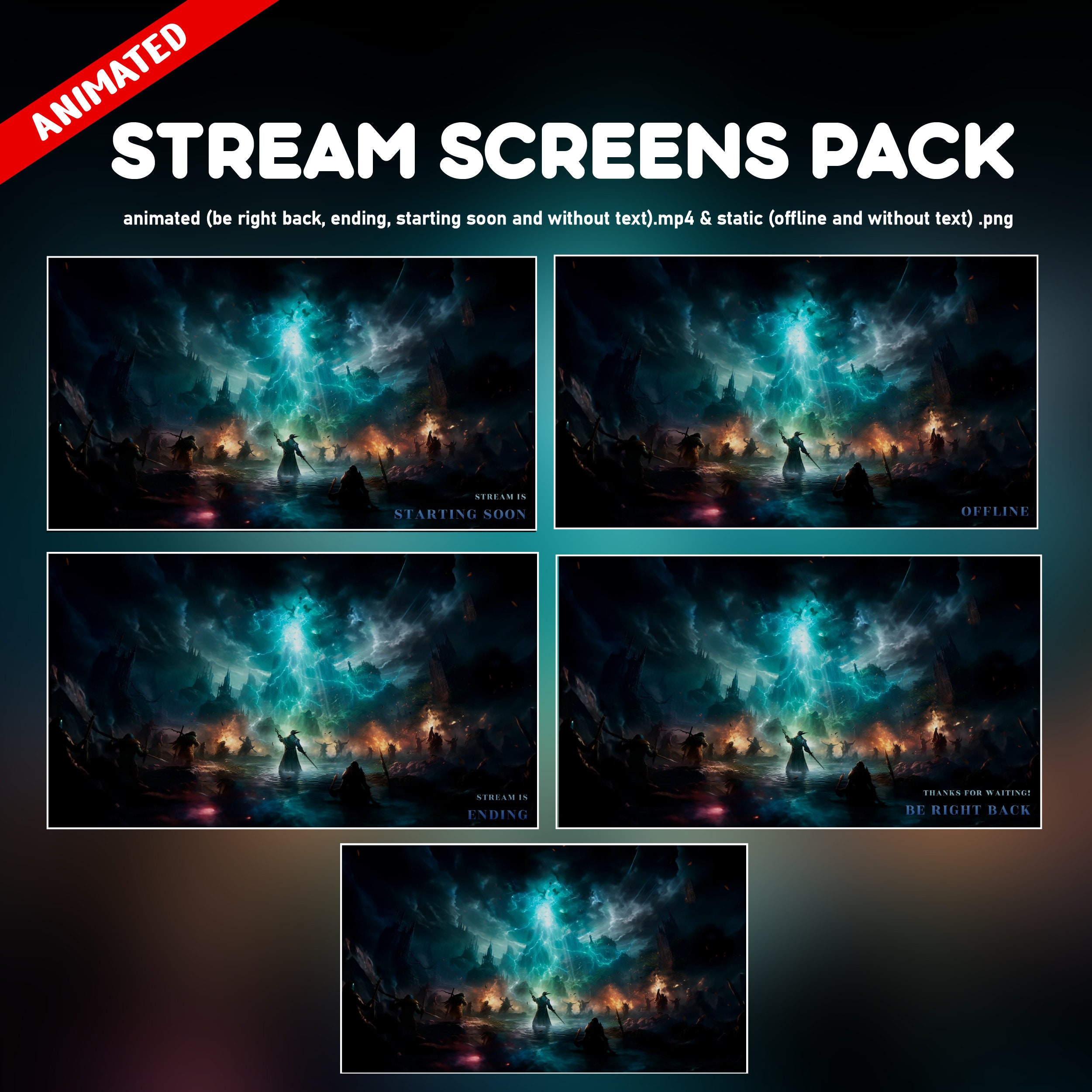 Wizards Battle Twitch Overlay Animated Pack - MMO RPG Game Fantasy ...