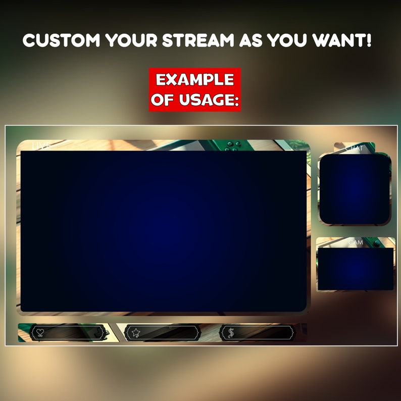 Cozy Gaming Console Twitch Overlay Animated Package Cute Screens ...
