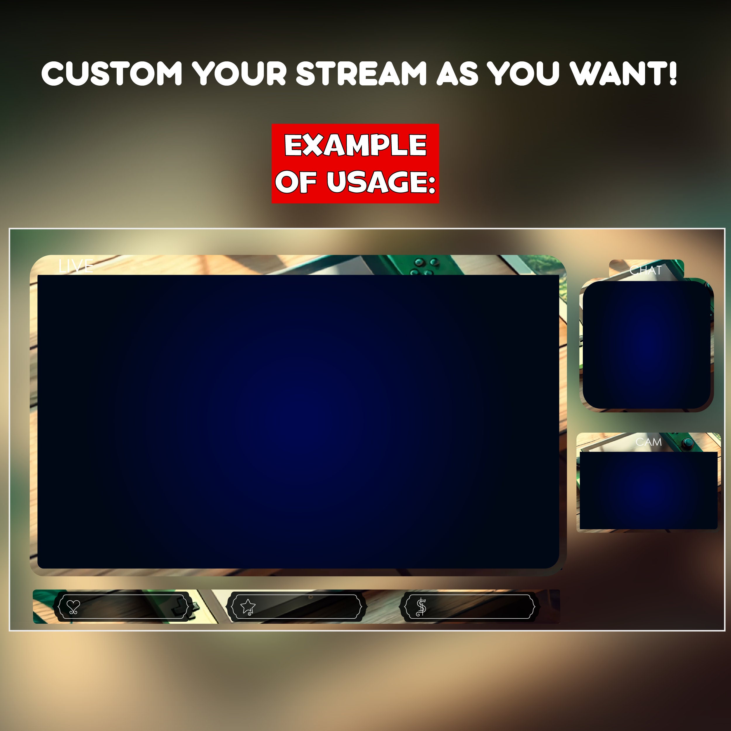 Cozy Gaming Console Twitch Overlay Animated Package Cute Screens ...