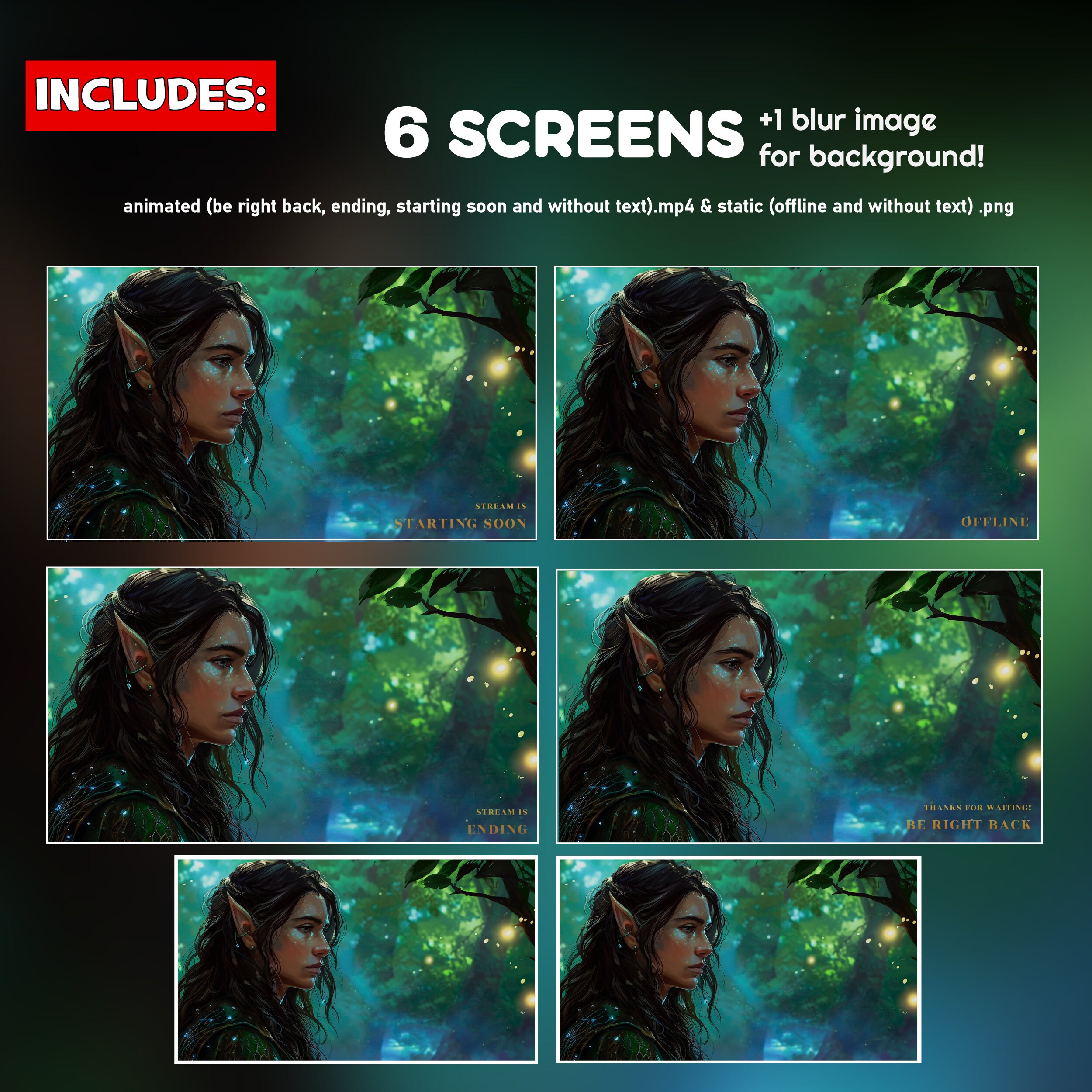 Enchanted Elf Twitch Overlay Pack Mystical Forest Animated Stream ...