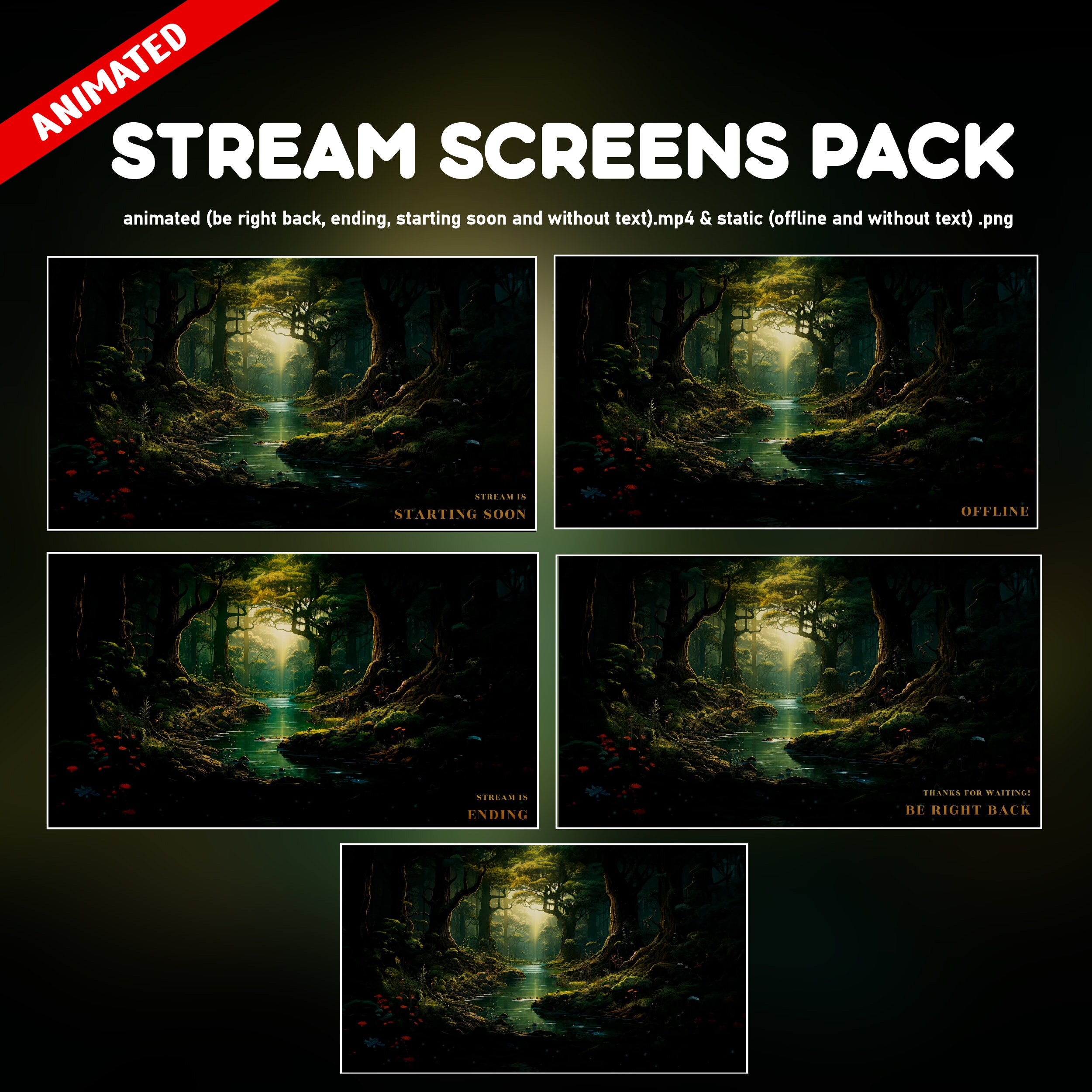 Forest Twitch Overlay Animated Pack - Plants Forest Nature Background ...