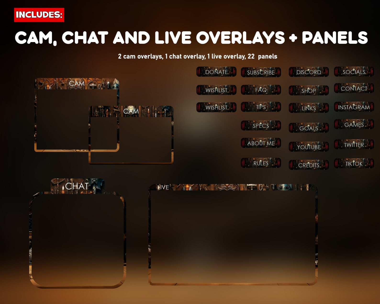 Weapons Twitch Overlay Animated Pack War Sword Dagger Screens Aze ...