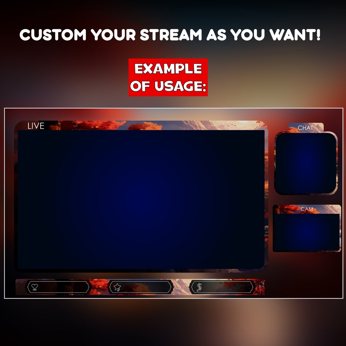 Landscape Fantasy Twitch Overlay Animated Pack - Whimsical Background ...