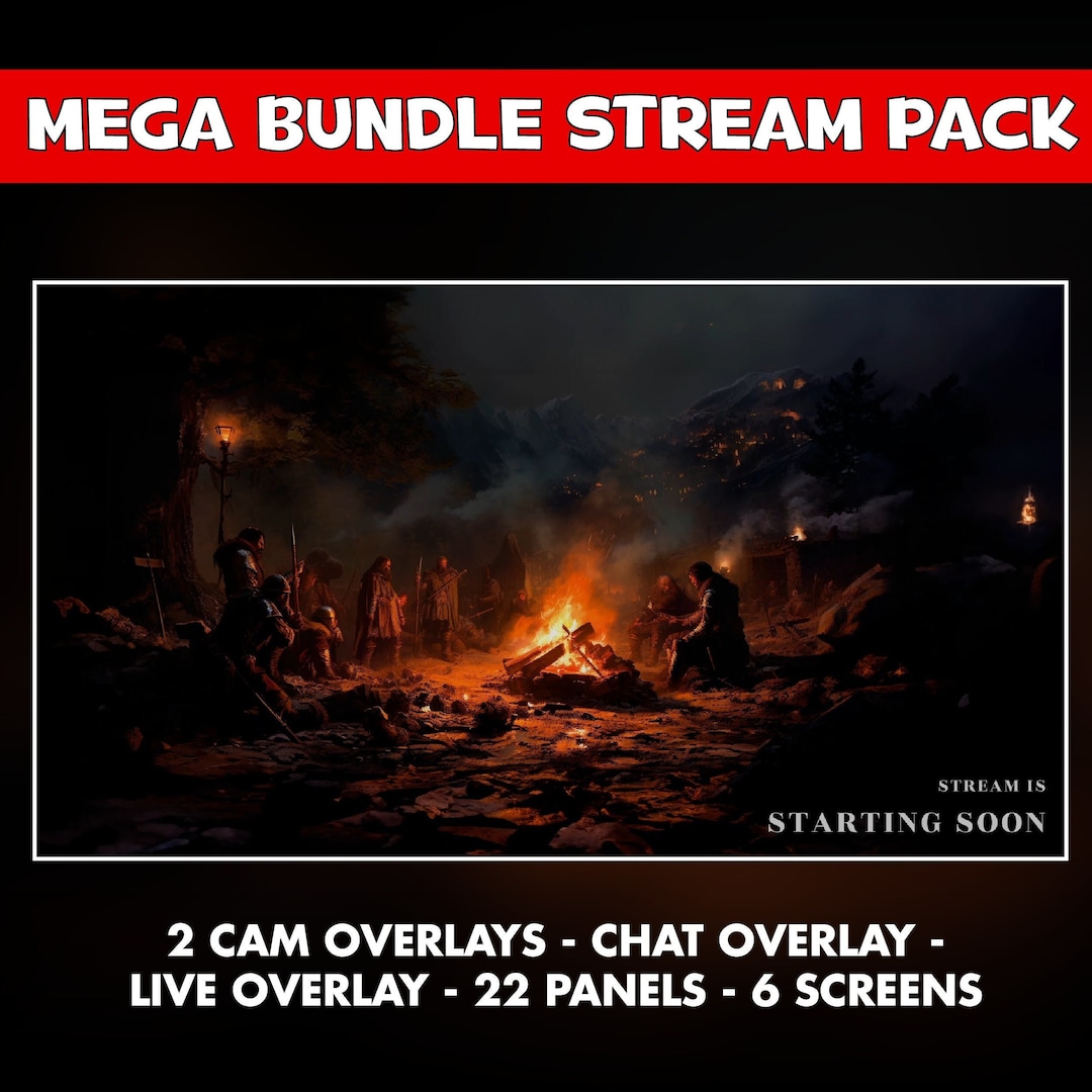 Cozy Medieval Campfire Twitch Overlay Animated Pack Medieval - Etsy