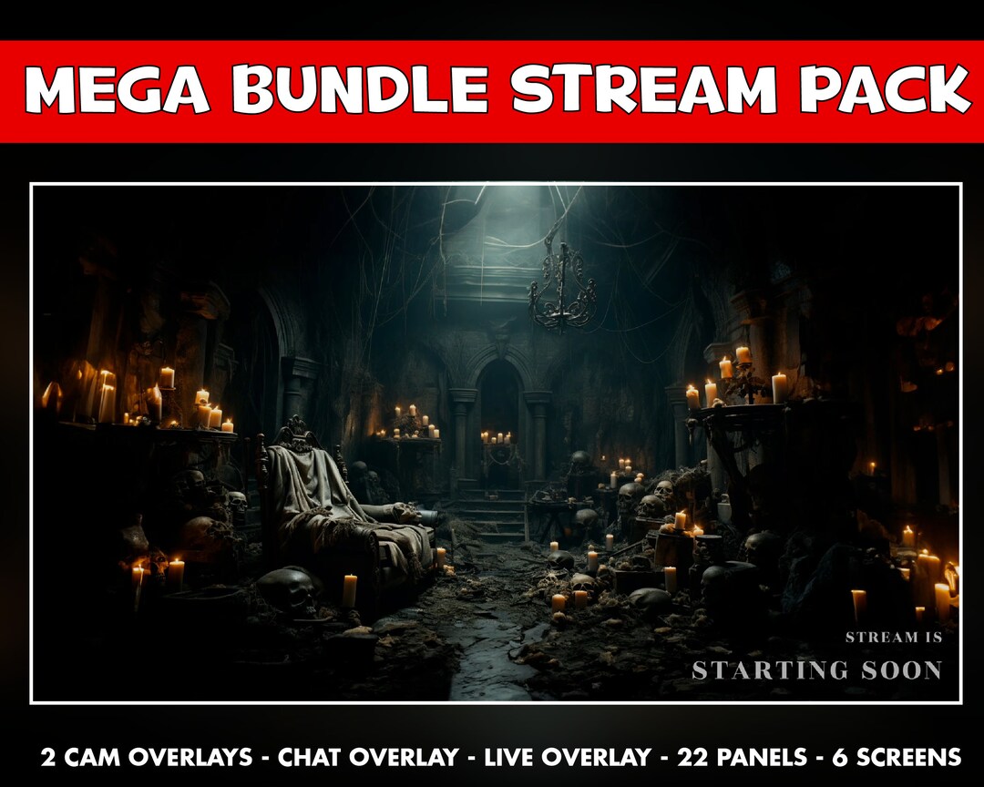 Goth Twitch Overlay Animated Pack - Horror Dark Background Stream ...