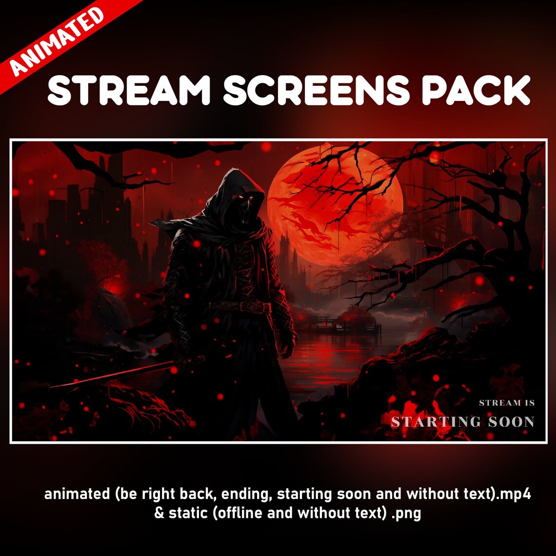 Ninja Red Twitch Overlay Animated Package - Ninja Warrior - Asian ...