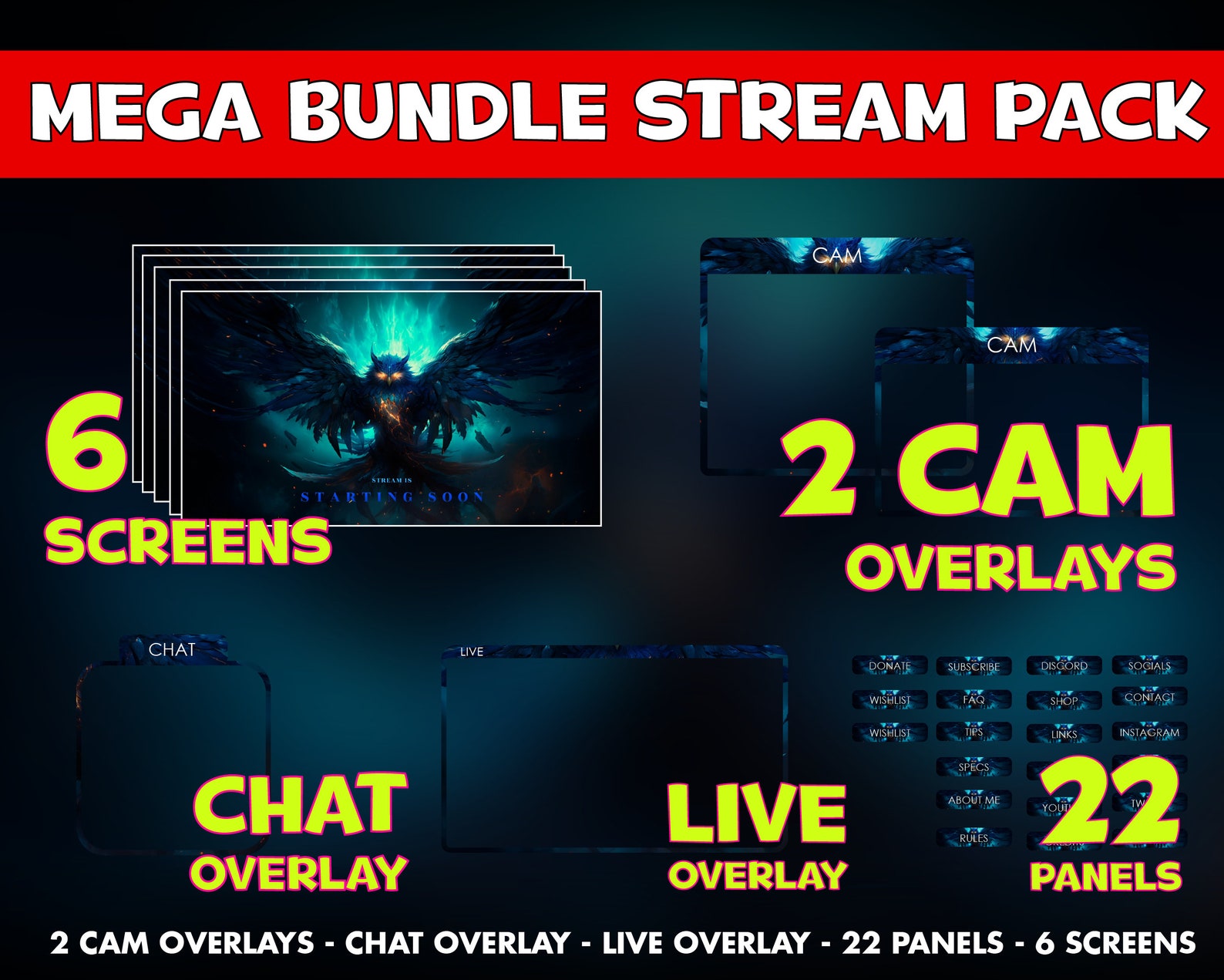 Owl Fantasy Twitch Overlay Animated Pack - Bird Magic Celestial Cozy ...