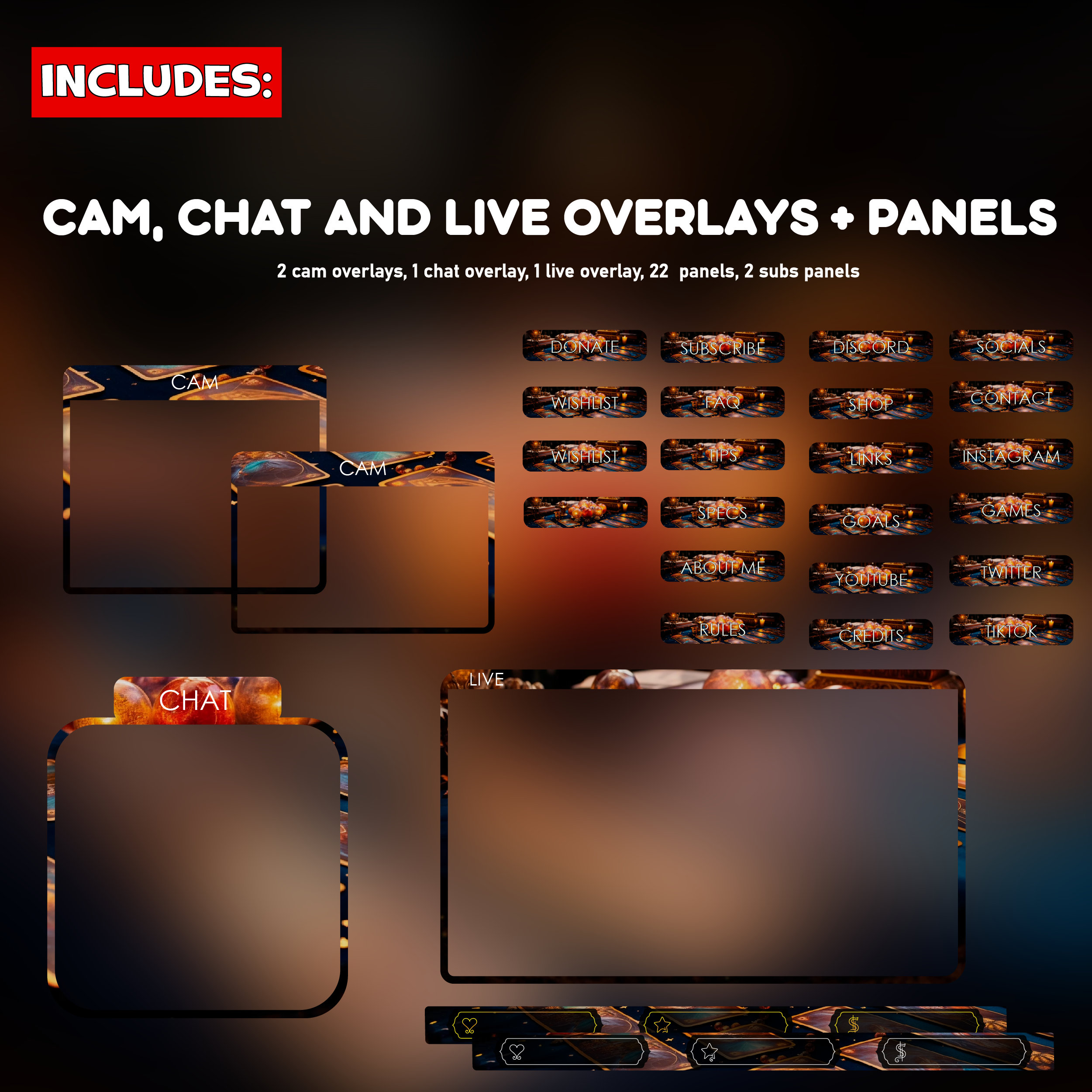 Cards Tarot Table Twitch Overlay Animated Pack - Clairvoyant Seer Cozy ...