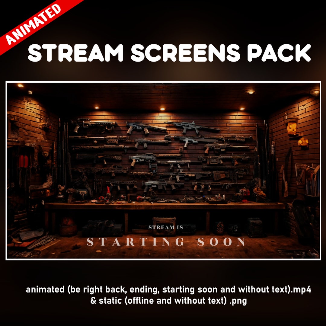 Shooter Armery Twitch Overlay Animated Pack Fire Guns Weapons Room ...